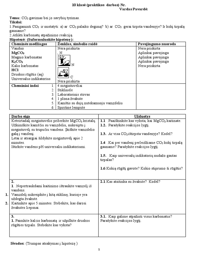 10 Klase Co2 Gavimas | PDF