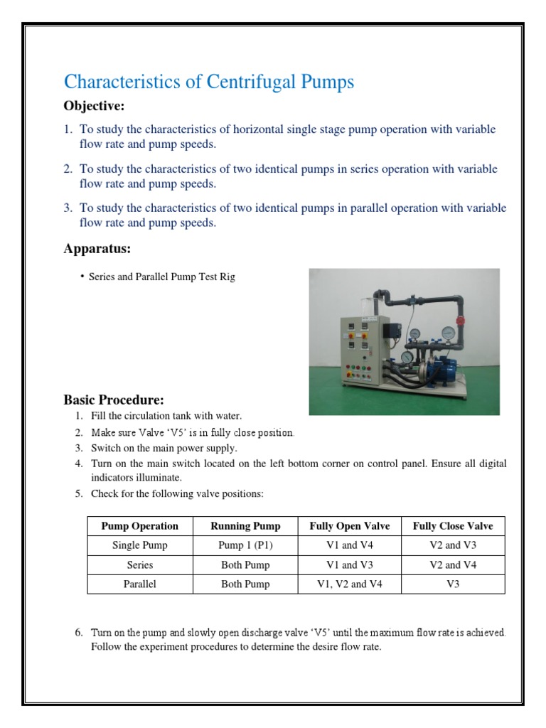 Series and Parallel Pumps Lab Report | PDF | Pump | Visual Cortex