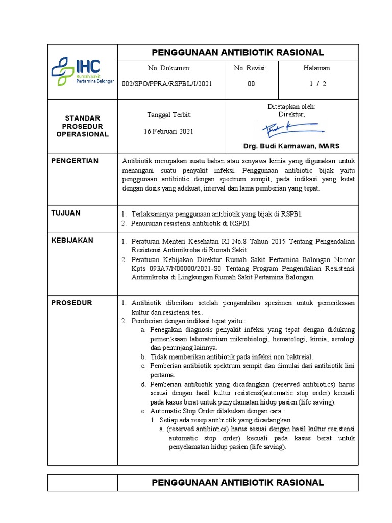 Panduan Penggunaan Antibiotik Rasional | PDF