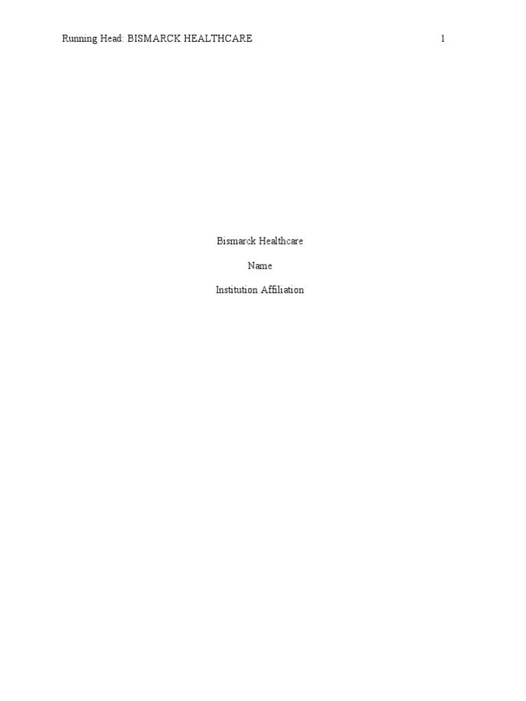 Bismarck Healthcare Model Overview | PDF | Health Care | Health System