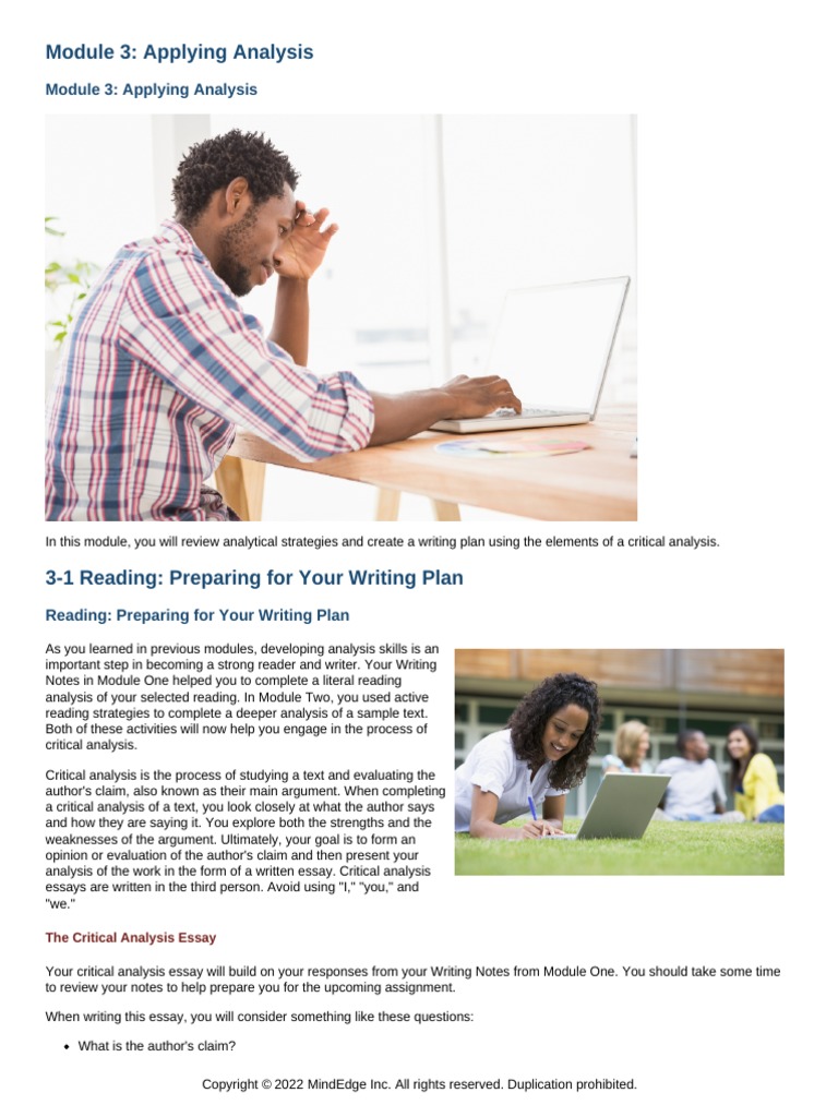 Module 3 Applying Analysis Pdf Essays Critical Thinking