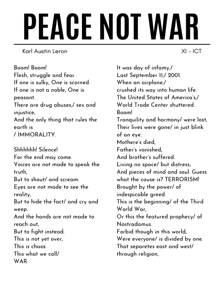 PEACE OVER WAR | PDF