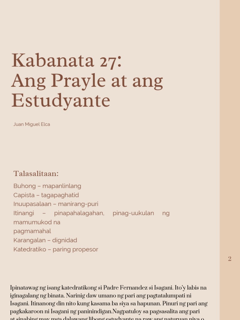 Kabanata 27 Ang Prayle at Ang Estudyante | PDF