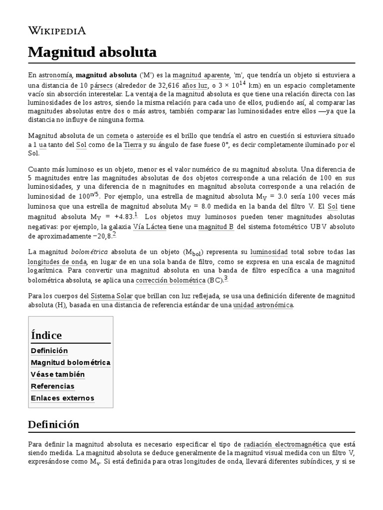 Magnitud Absoluta | PDF