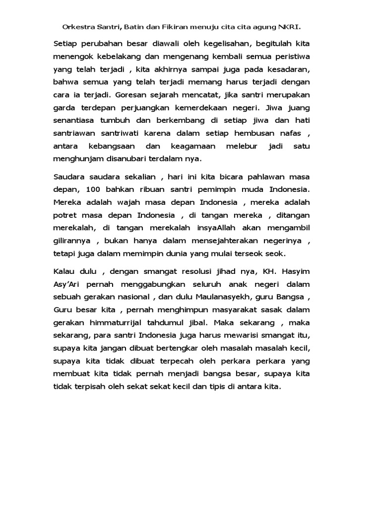 Orasi Kesatria Santri,, FARID | PDF