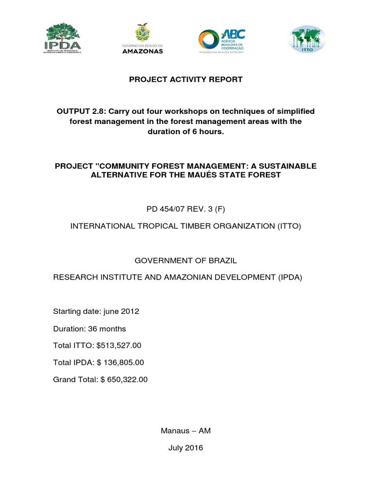 2-8 Project Activity Report | PDF | Forestry | Lumber