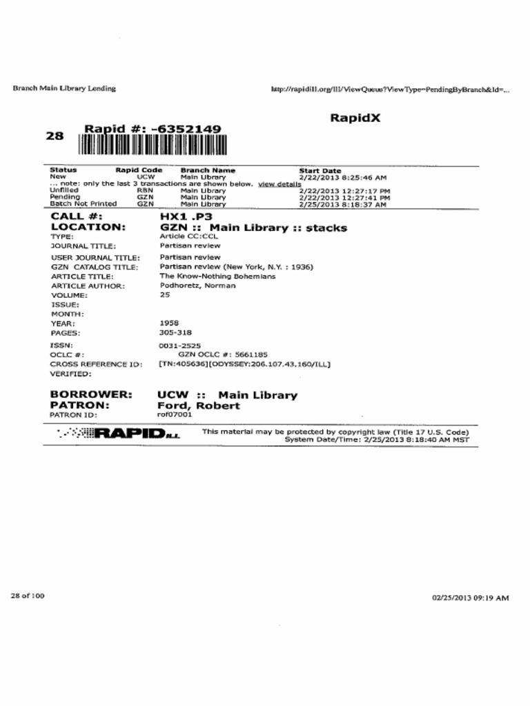 Partisan Review - Know-Nothing Bohemians | PDF