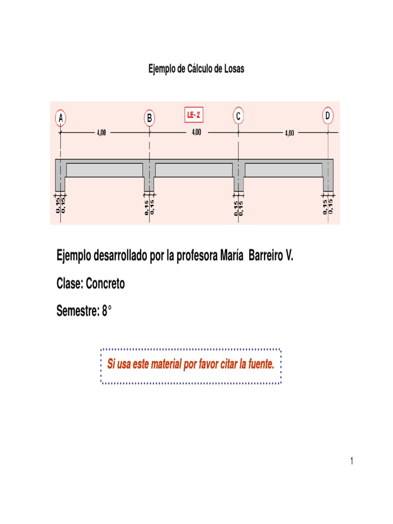 Ejemplo Diseño Losa Nervada 1 S | PDF | Doblar | Hormigón