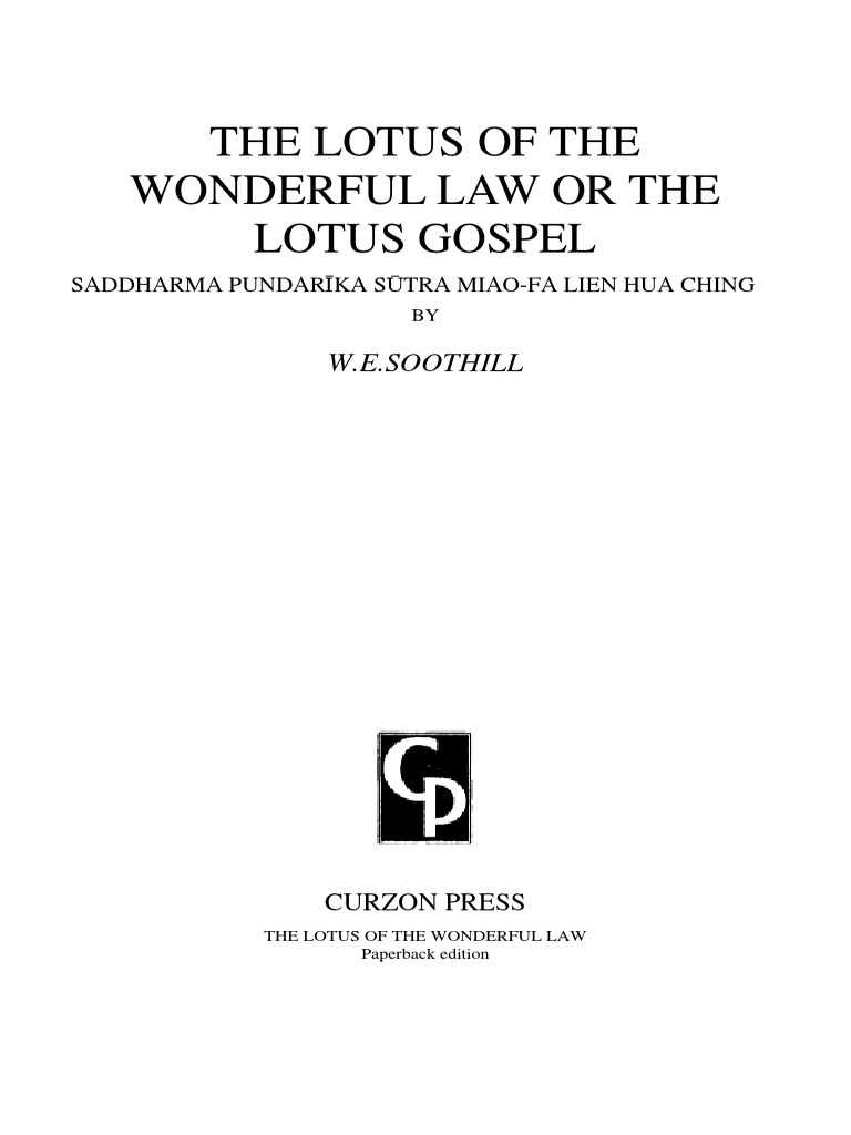 The Lotus of The Wonderful Law or The Lotus Gospel: W.E.Soothill | PDF ...