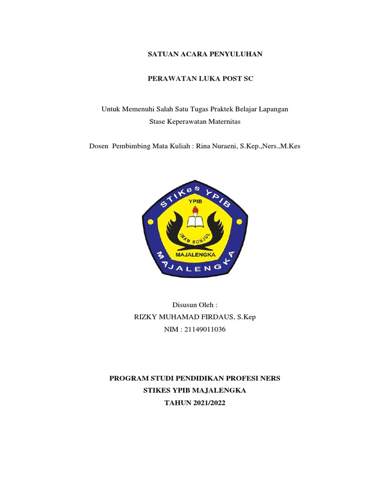 Penyuluhan Perawatan Luka Post SC | PDF