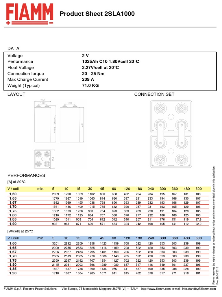 Fiamm 2 Sla 1000 | PDF | Electronics | Electromagnetism