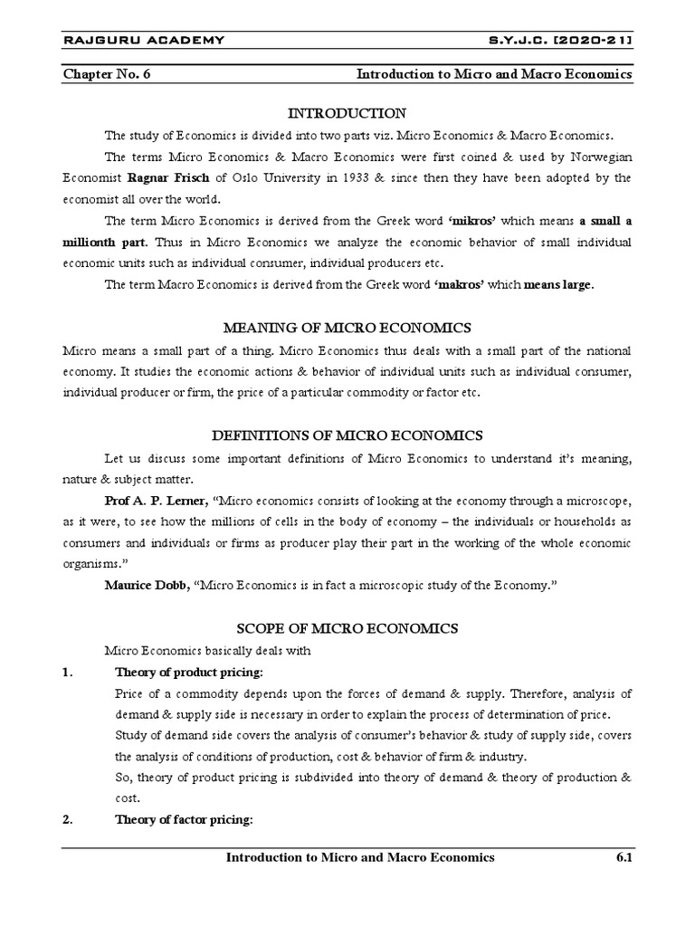 Chapter 6 Introduction To Micro and Macro Economics | PDF | Economics ...