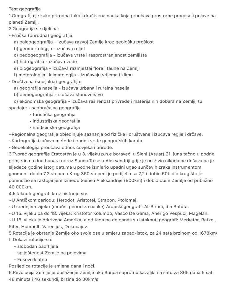 Test Geografija | PDF