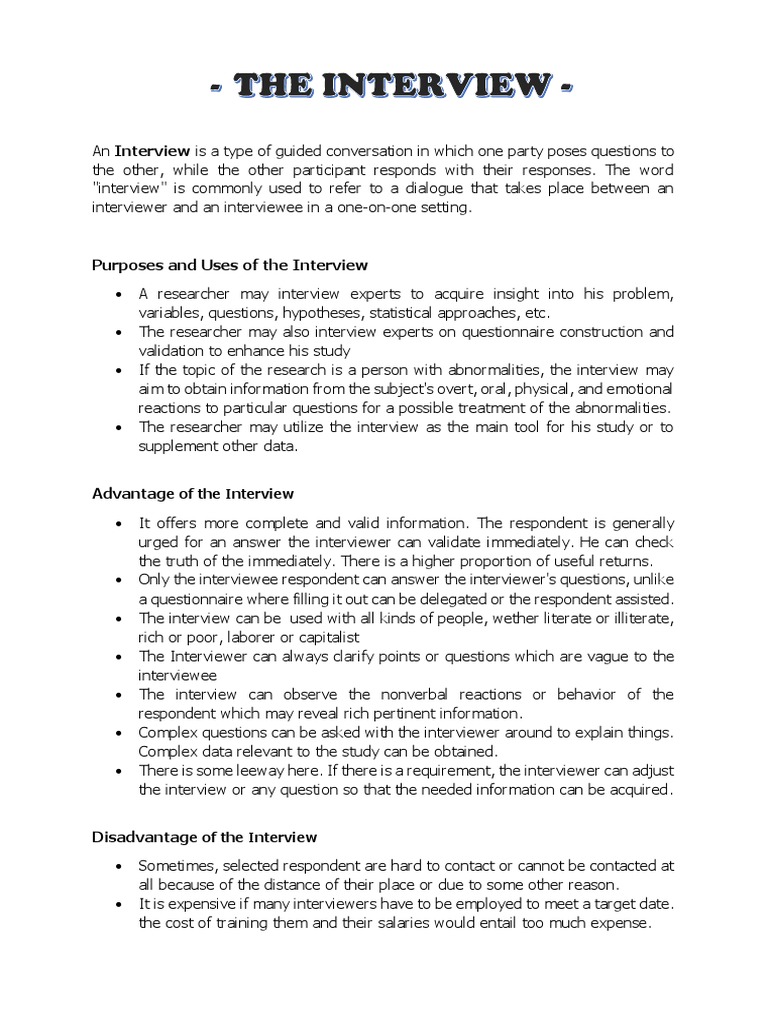 Unit 9 The Interview | PDF