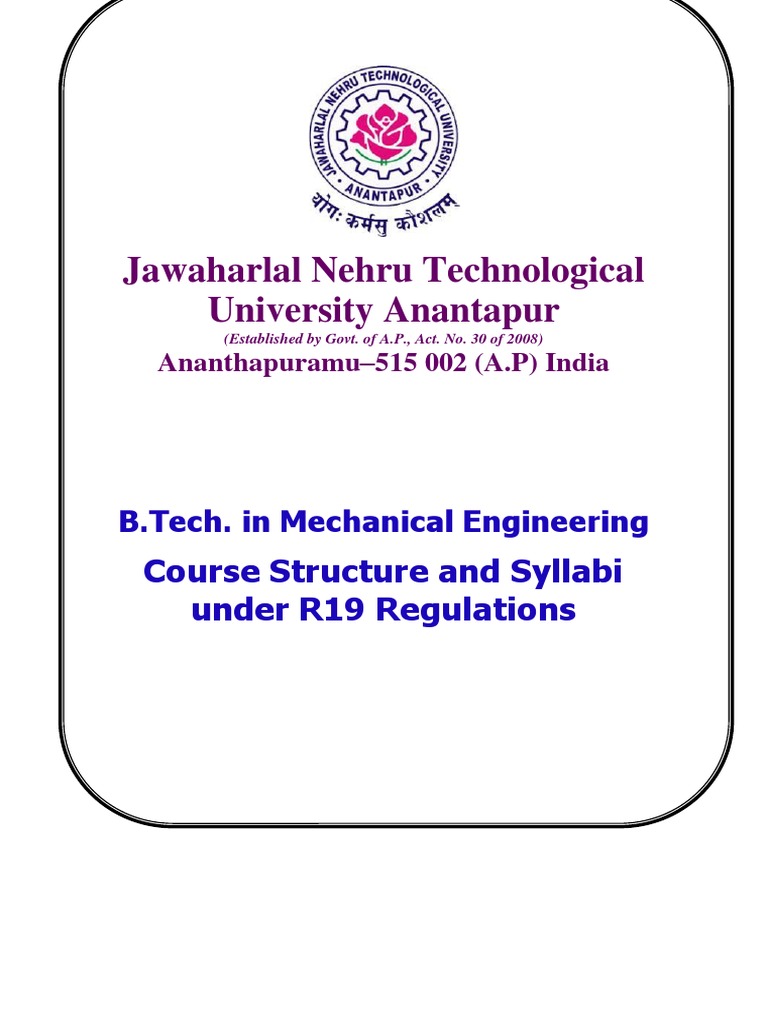 JNTUA B.Tech Mechanical Engineering Syllabus | PDF | Eigenvalues And ...