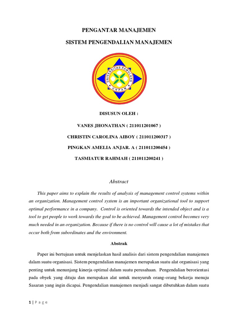 Materi 17 - Sistem Pengendalian Manajemen | PDF
