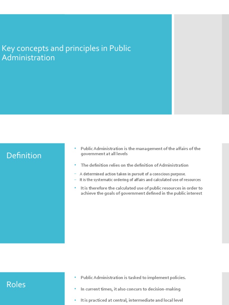Key Concepts and Principles in Public Administration 2ver | PDF ...