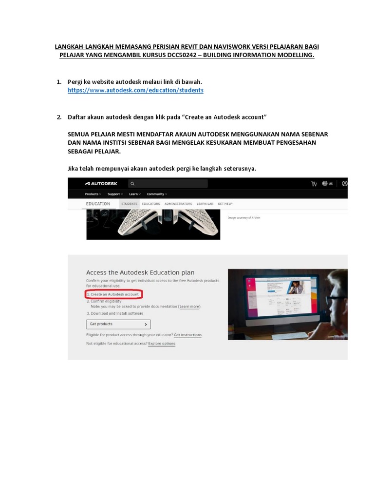 Langkah Install Autodesk Education | PDF