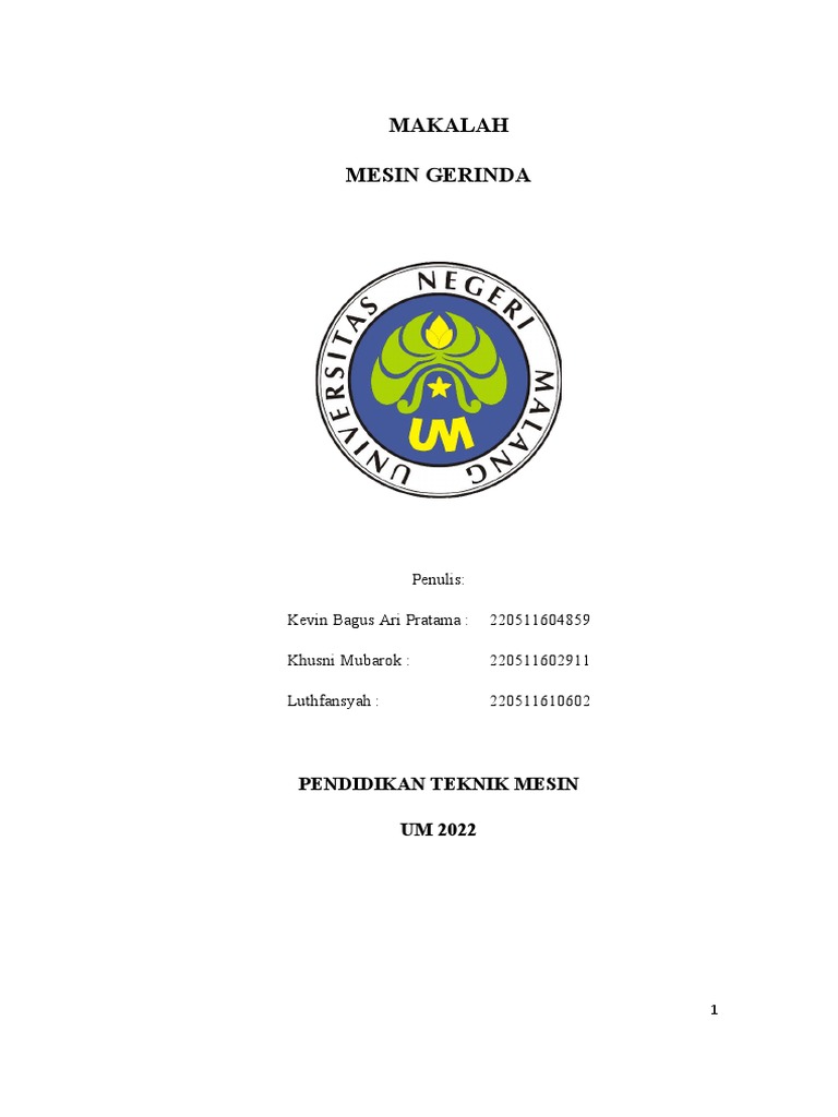 Makalah Mesin Gerinda | PDF
