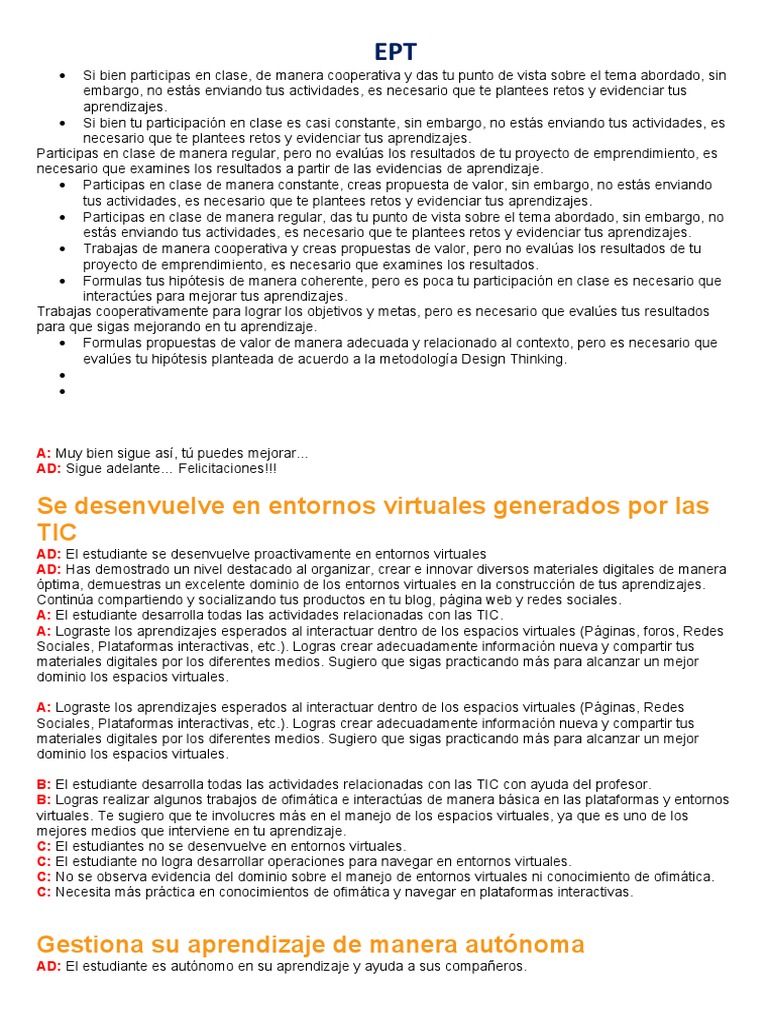 Conclusiones Descriptivas Ept | PDF | Aprendizaje | Tecnología de ...