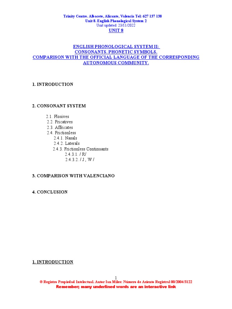 Unit 8 English Phonological System Ii: Consonants. Phonetic Symbols ...