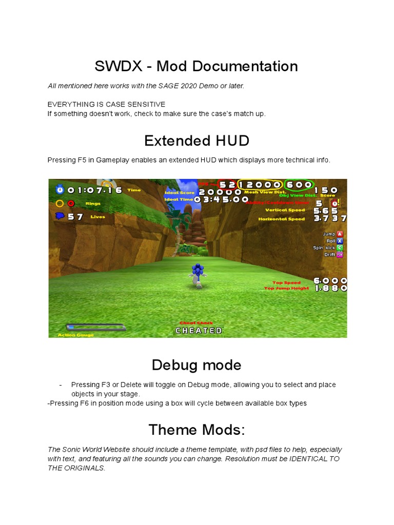 Sonic World DX Mod Guide | PDF | Xml | Color