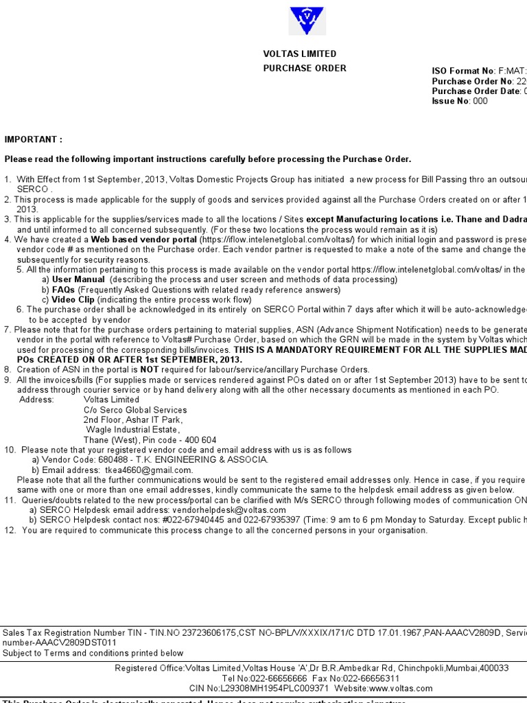 Sample Po 2 | PDF | Procurement | Business