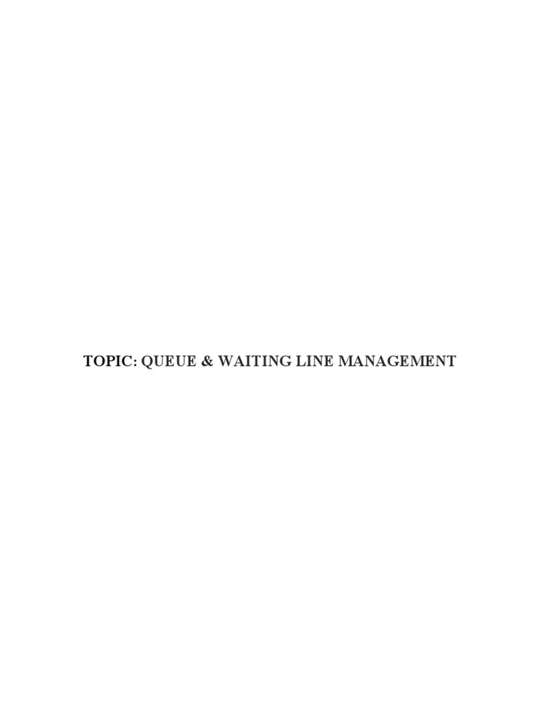 Queue Line Method | PDF