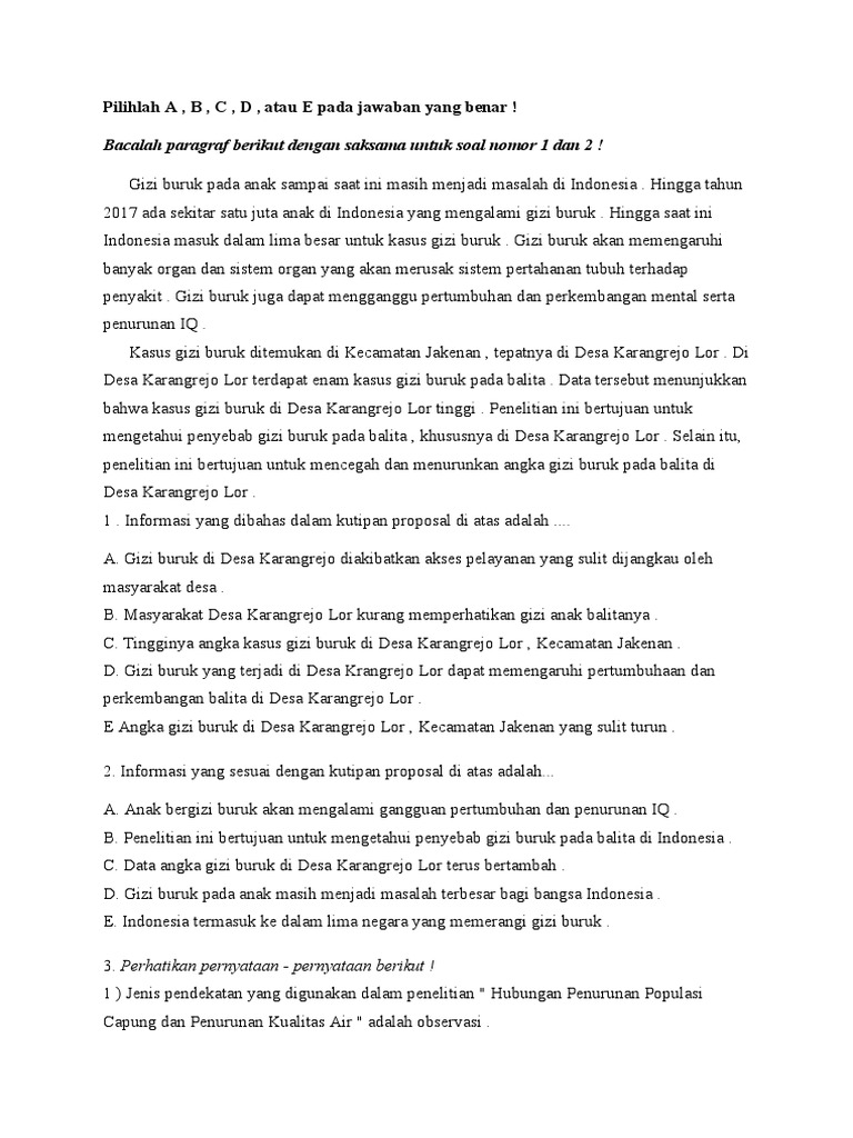 Kasus Gizi Buruk di Karangrejo Lor | PDF
