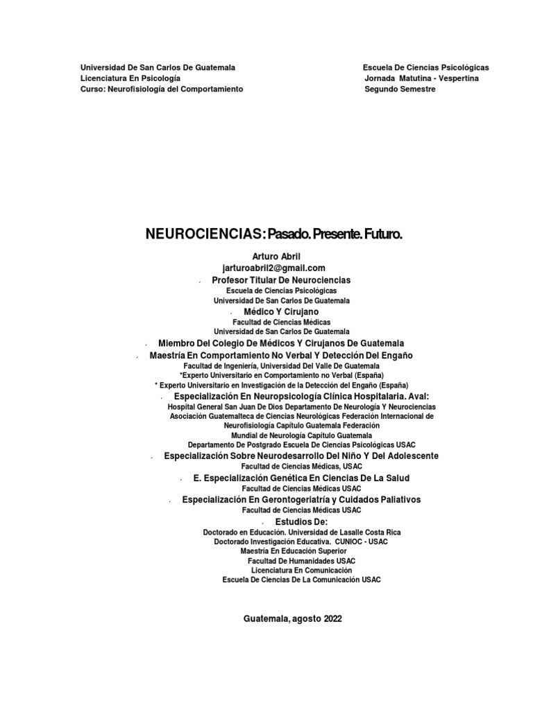 Historia de las Neurociencias | PDF
