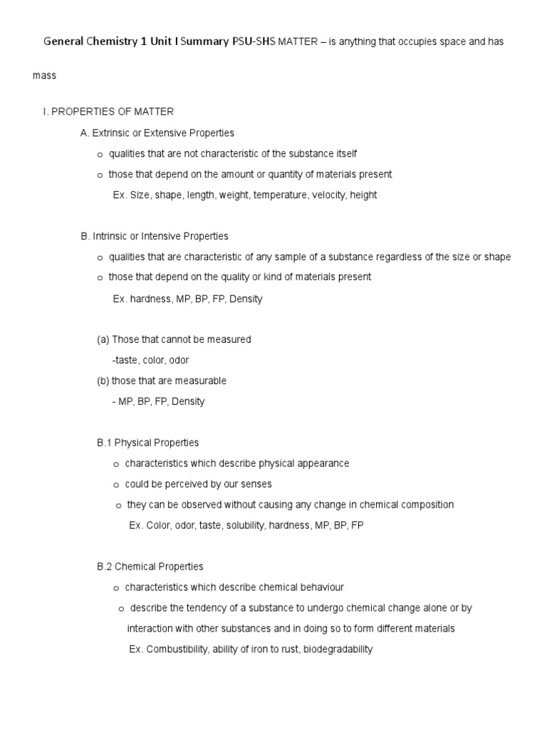 General Chemistry Unit I Overview | PDF | Significant Figures ...