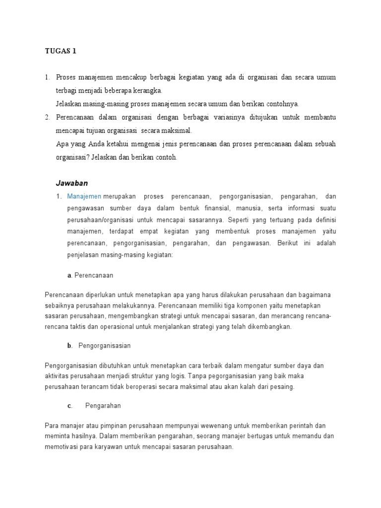 TUGAS 1 Manajemen Sesi 3 | PDF