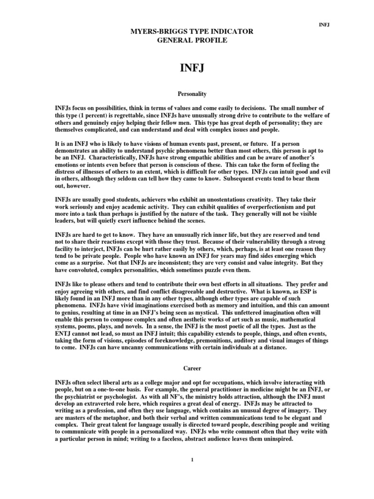 INFJ | PDF | Friendship | Empathy
