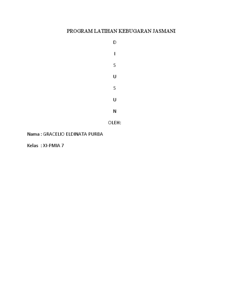 Program Latihan Kebugaran Jasmani | PDF