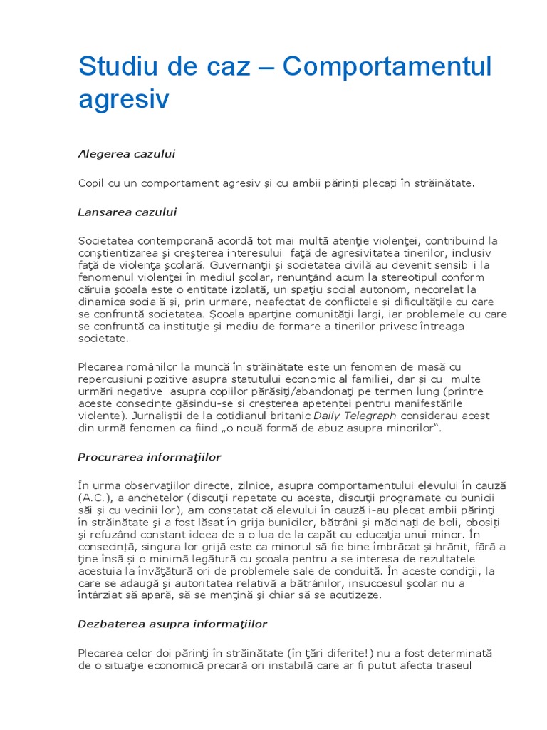 Studiu de Caz | PDF