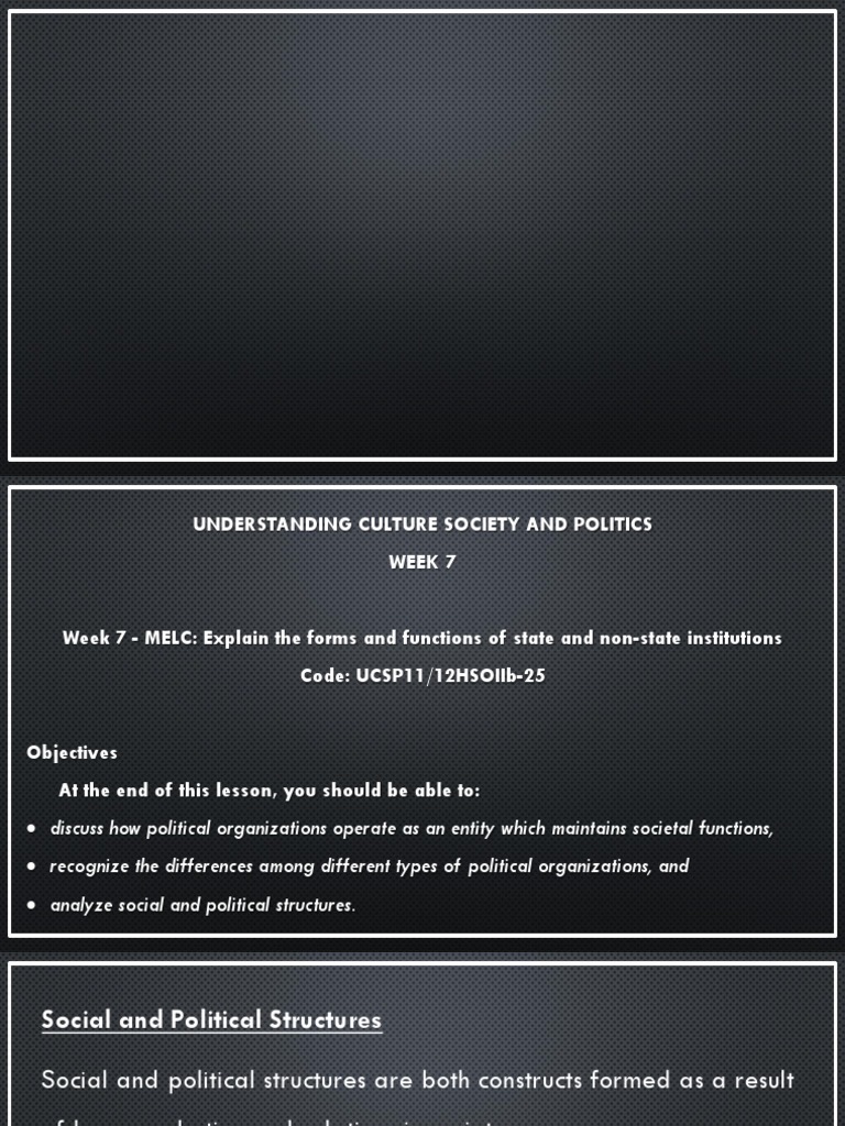 Quarter 1 Week 7 Ucsp | PDF | Market (Economics) | Corporations