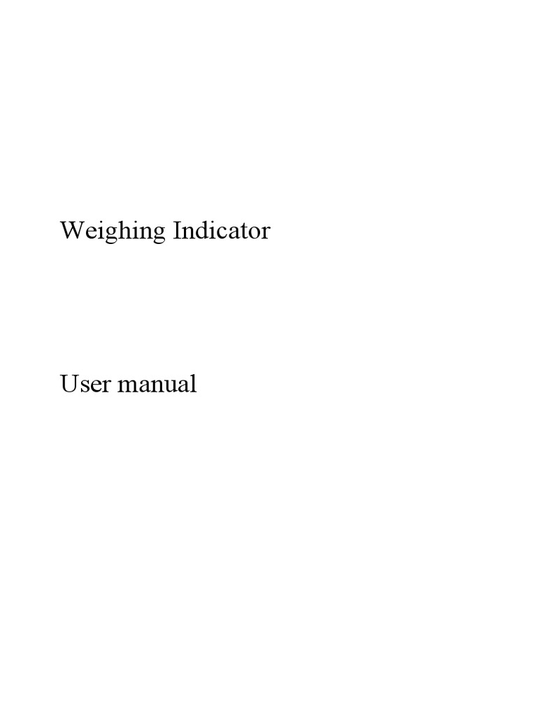 LP7516 Weighing Indicator Manual | PDF | Calibration | Weight