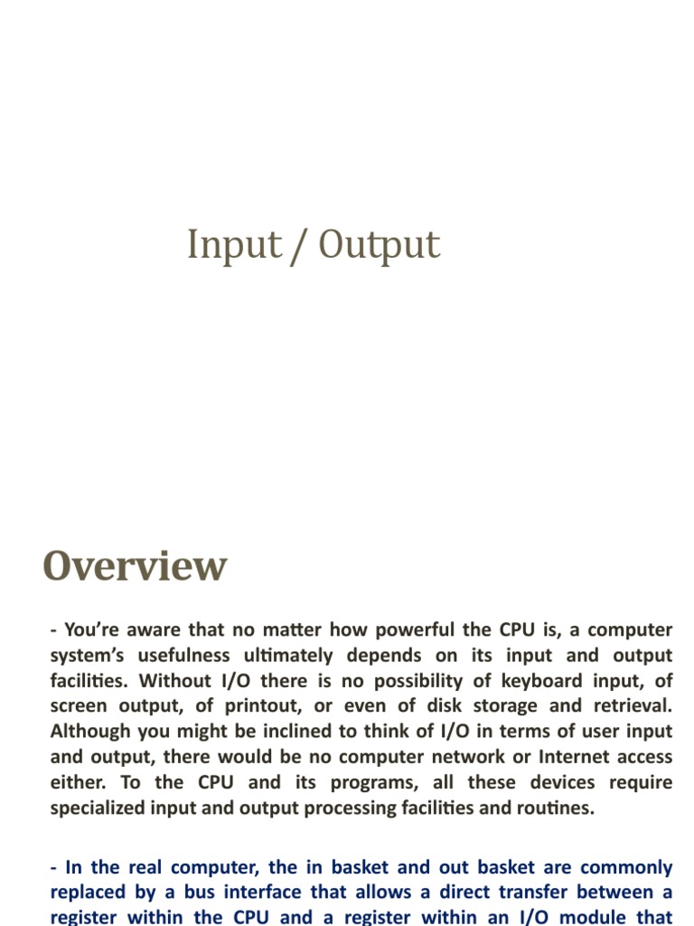 Input / Output | PDF | Input/Output | Programming