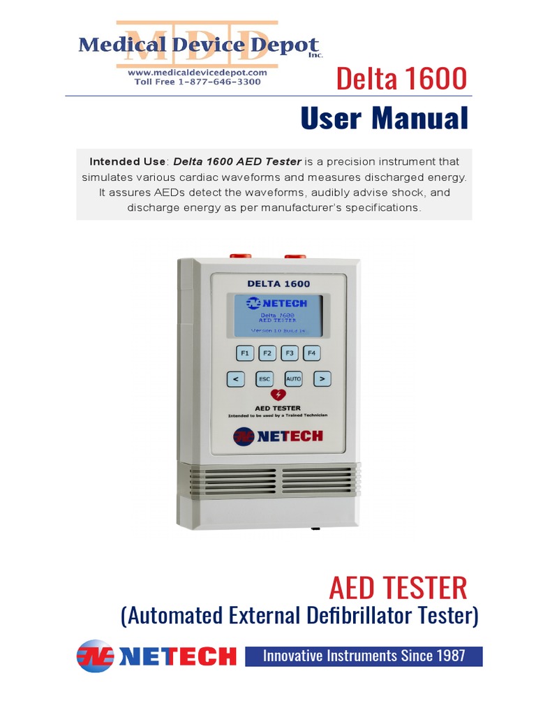 Delta User 1600 AED Analyzer | PDF | Battery Charger | Electrocardiography