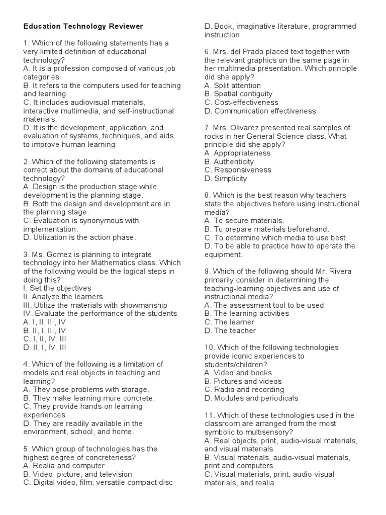 EDUC 102 Education Technology Reviewer | PDF