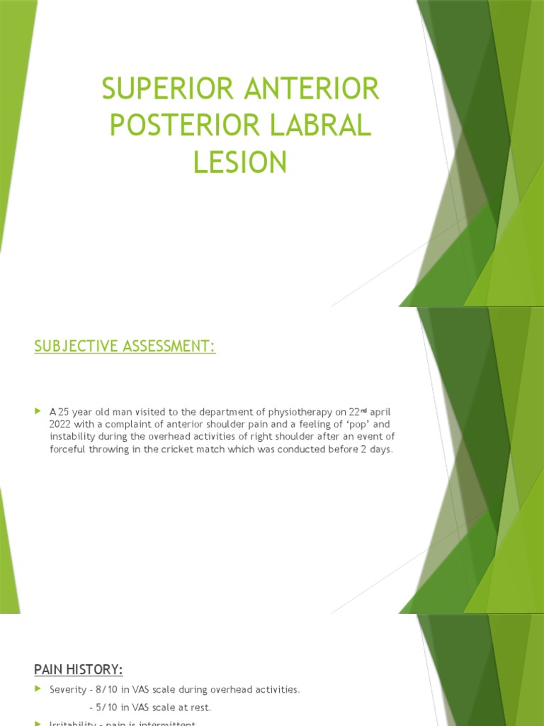 SLAP Lesion | PDF | Shoulder | Anatomical Terms Of Motion