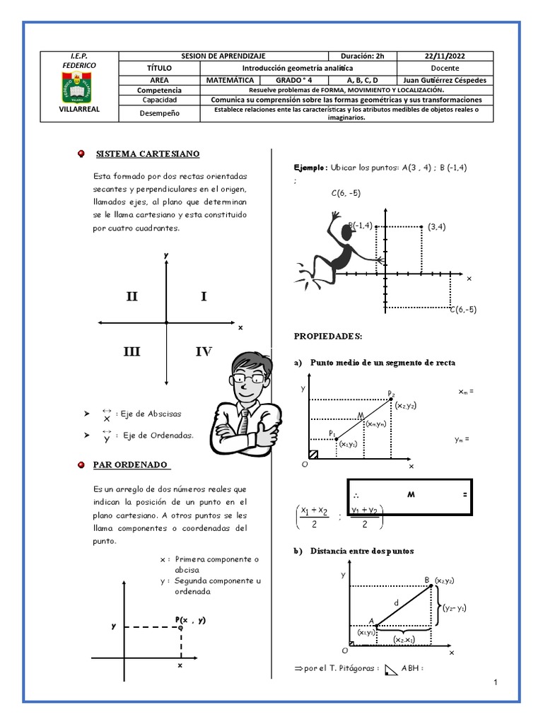 Introducción A La Geometría Analítica para Cuarto de Secundaria | PDF ... Introducción A La Geometría Analítica para Cuarto de Secundaria | PDF ...