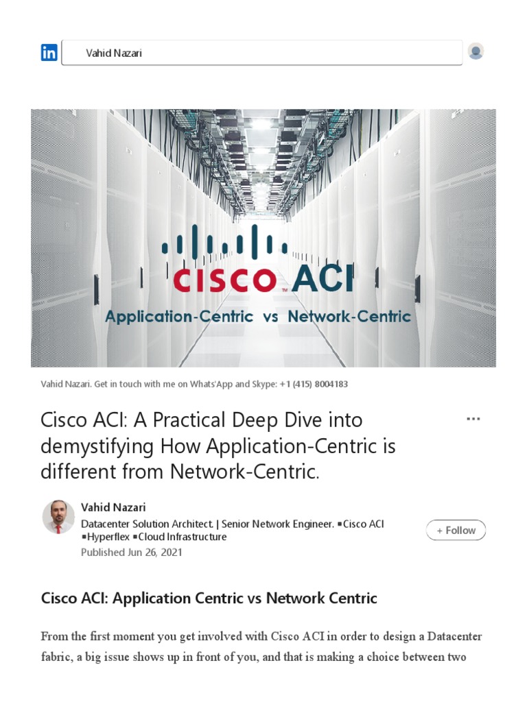 Cisco ACI A Practical Deep Dive Into Demystifying How Application ...