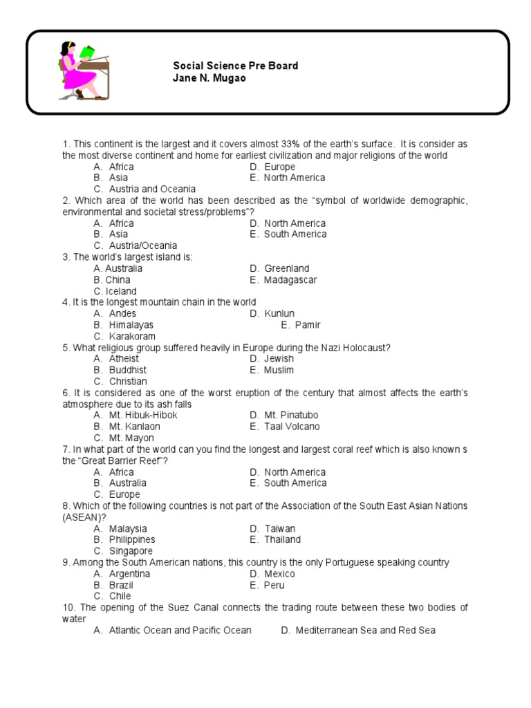 Soc - sciLET Pre Board Questions Social Science | PDF | Economics ...