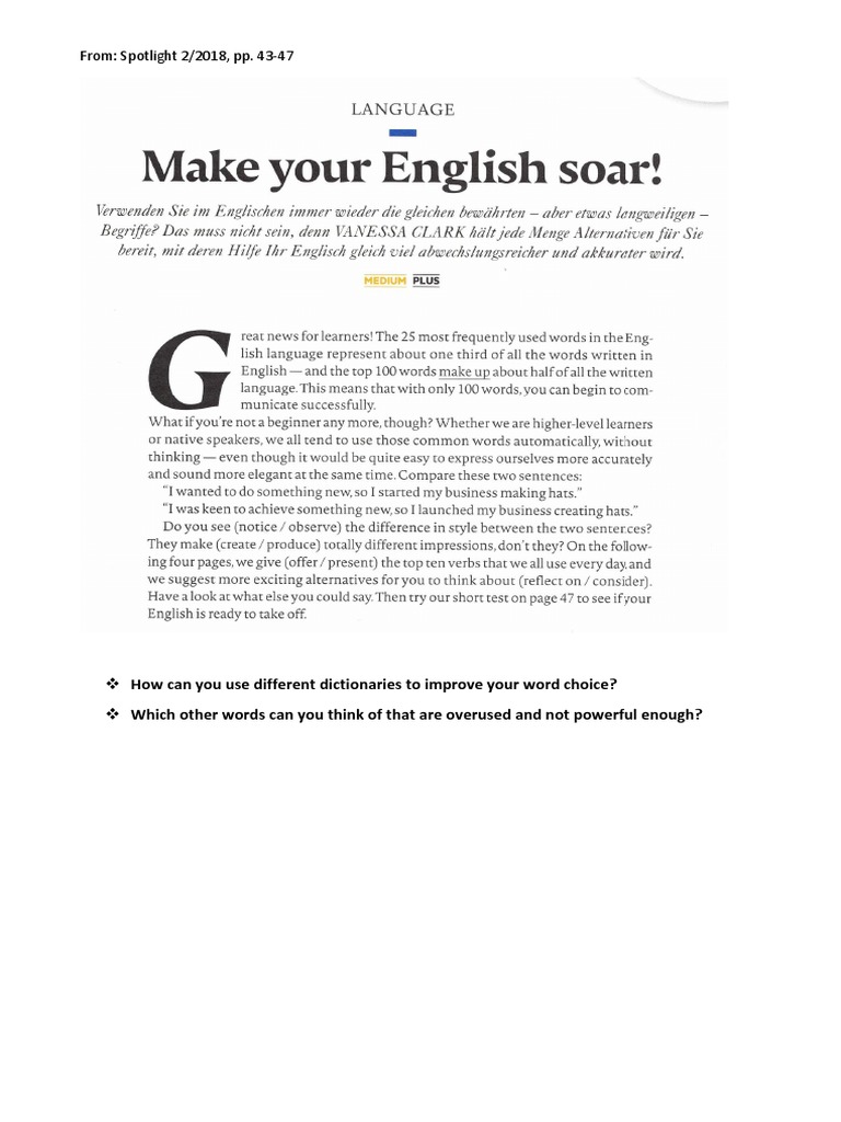 Avoiding Overused Words | PDF