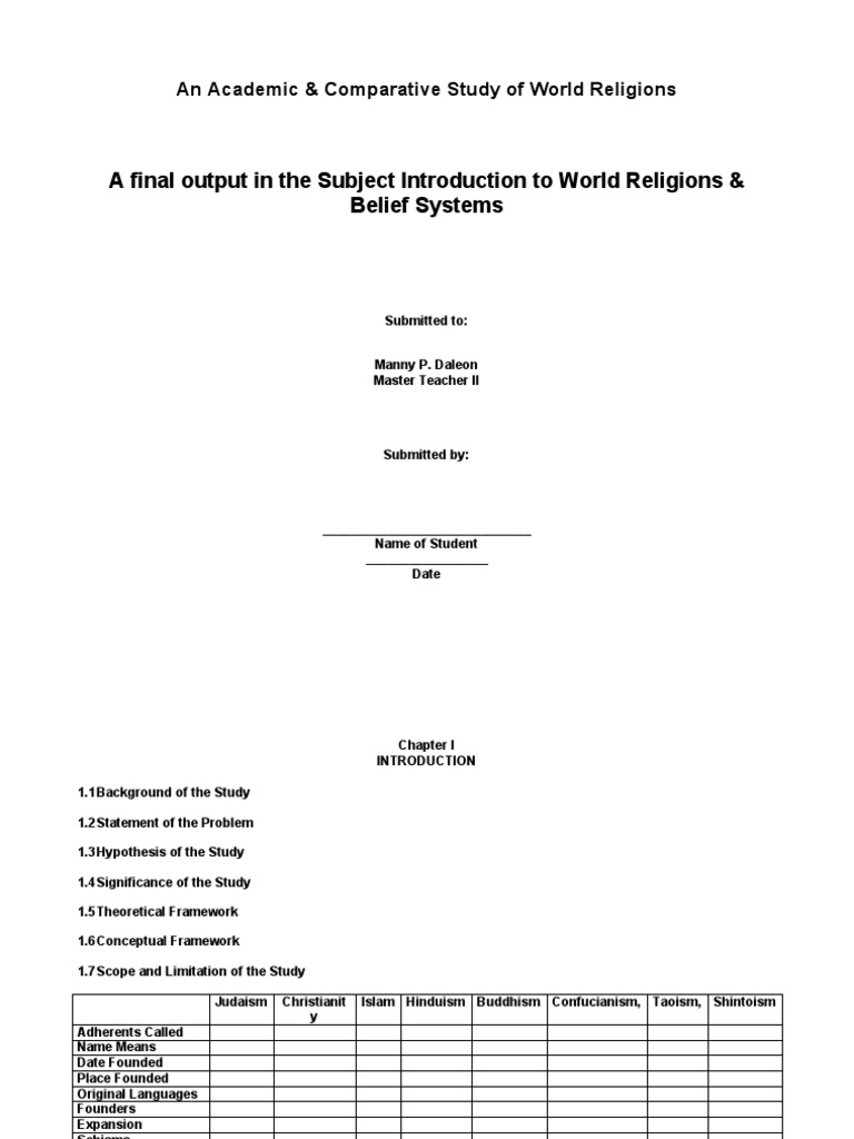 Comparative Study of World Religions | PDF