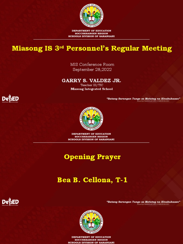 MIS Third Personnels Regular Meeting | PDF