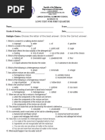 Science 6 Quarter 1 Summative Test 1 | PDF | Mixture | Solubility