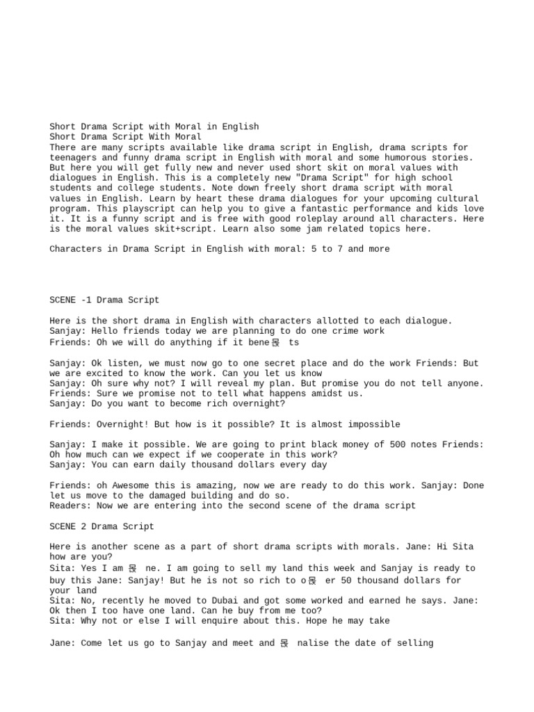Moral Drama Script for Students | PDF | Doctor Of Philosophy