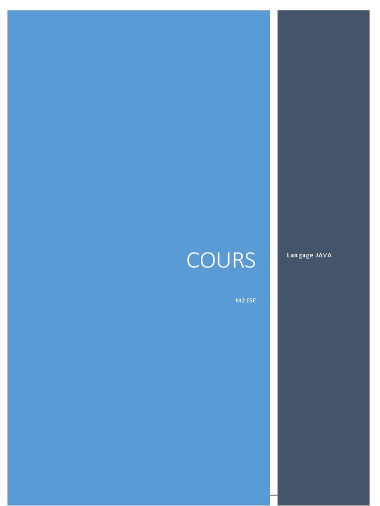 Cours - Langage JAVA | PDF
